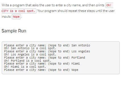 Solved Write A Program That Asks The User To Enter A City Chegg