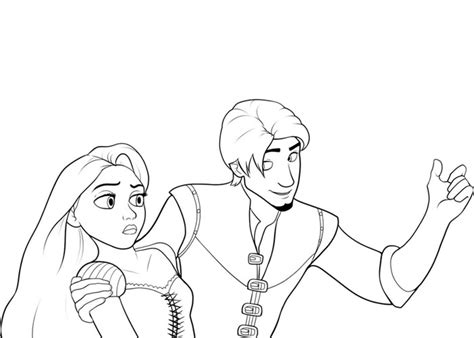 Rapunzel And Flynn Kissing Coloring Pages