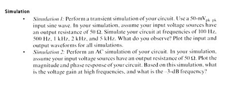 Solved Simulation Simulation Perform A Transient Simulation Chegg