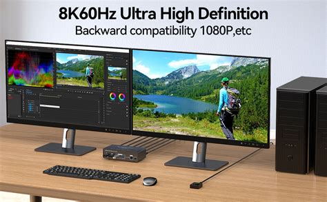 Amazon Com PVBCTCSID HDMI KVM Switch 2 Monitors 2 Computers 8K60Hz 4K120Hz Hotkey KVM Switches