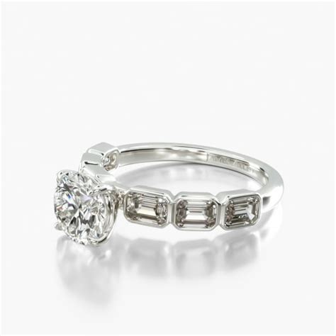 Platinum Bezel Set Emerald Cut Diamond Eternity Ring 151561p