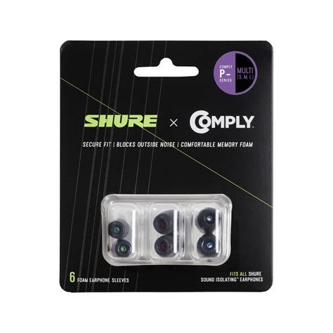 EACYPF 6KIT Comply P Series Black Foam Sleeves Shure USA