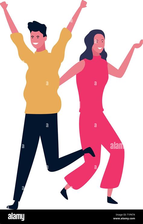 Couple Having Fun And Dancing Stock Vector Image And Art Alamy