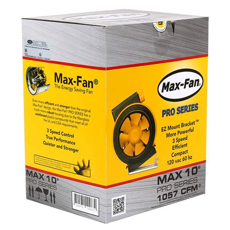 Can Fan Max Fan Pro Series Mixed Flow Inline Fan 10 Inch 1057 Cfm