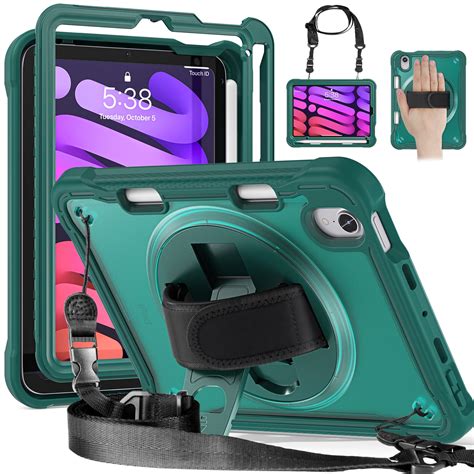 Dteck Case For Ipad Mini 7 A17 Pro 2024 Mini 6 8 3 With Pencil Holder Shoulder Strap [360