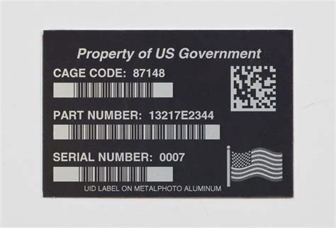 Uid Iuid Labels Metal Mil Std 130 Uid Labels And Tags