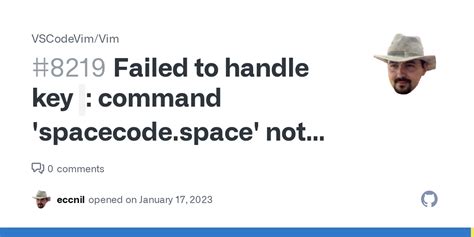 Failed To Handle Key ` ` Command Spacecodespace Not Found · Issue