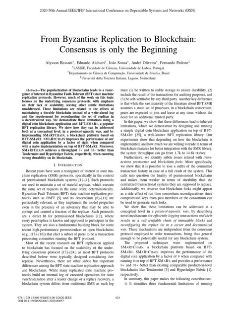 From Byzantine Replication To Blockchain Consensus Is Only The