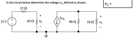 Solved In The Circuit Below Determine The Voltage V0 Defined