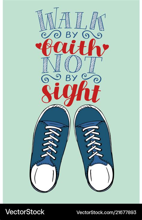 Hand Lettering We Walk Faith Not Sight Royalty Free Vector