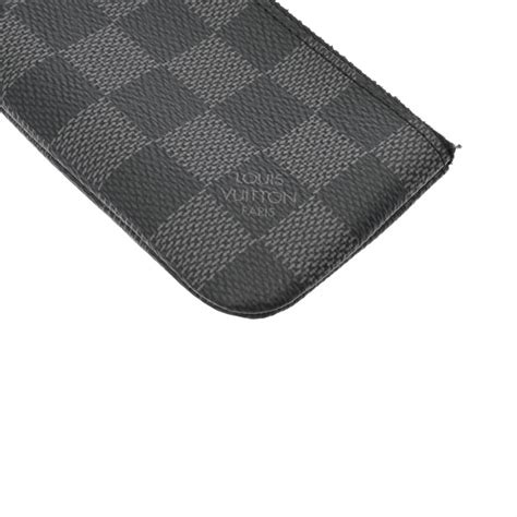 ルイ ヴィトン ダミエグラフィット ポシェット クレ 黒グレー N60155 ダミエグラフィットキャンバス メンズ 財布 【中古