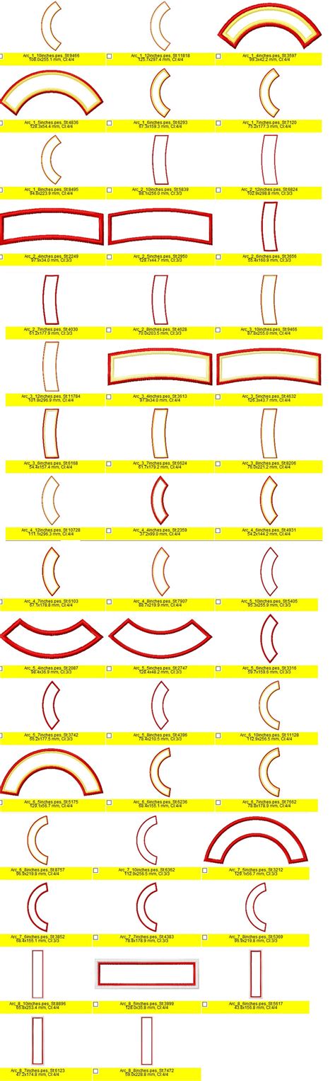 Arc Shape For Rocker Machine Embroidery Applique Designs For Hoop X And X X X