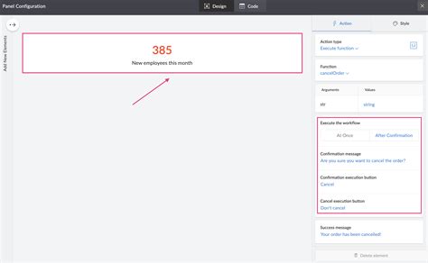 Configure Actions To Associate To A Panel Manageengine Appcreator Help