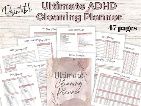 Printable Adhd Cleaning And Declutter Planner With Schedule And Checklists Household Spring