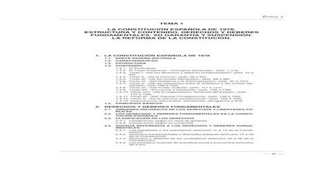 Tema 1 La ConstituciÓn EspaÑola De 1978 Estructura Y · Catálogo De