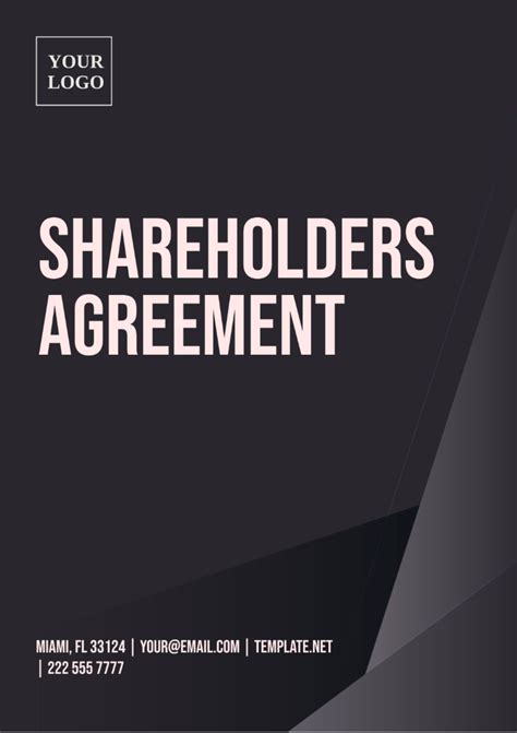 Free Shareholder Agreement Templates Editable And Printable