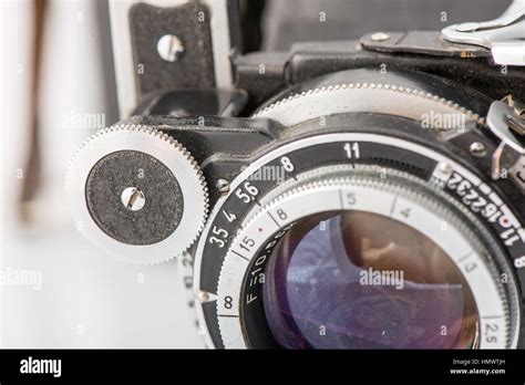 Close Up Of The Shutter Knob Of Old Retro Camera Detail Of Analog Film Camera Stock Photo Alamy