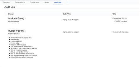 Audit Logs Chargeover Help Center