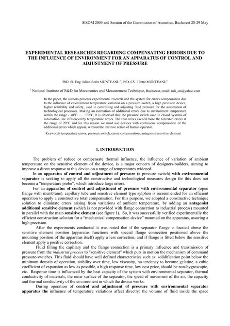 Pdf Experimental Researches Regarding Compensating Errors Due To The