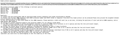 Solved The Protein Accession Number Of The Orthologs In