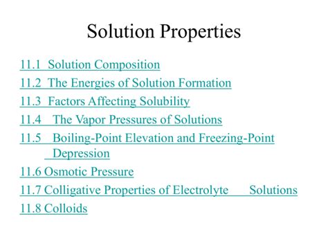 Chapter 11 Properties Of Solutions