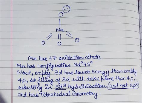 Draw Structure Of Mno4 And Give Of The Hybridization Of Mn