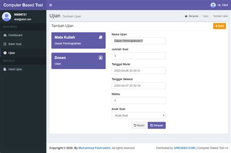 Aplikasi Cbt Kampus Berbasis Codeigniter Php 72