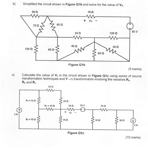 Solved B Simplified The Circuit Shown In Figure Q1b And