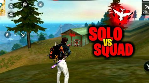 Solo Vs Squad Gameplay Garena Free Fire Youtube
