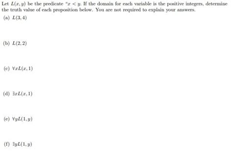 Solved Let L Y Be The Predicate I Chegg Com