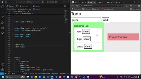 To Do App Mini Project Part 2 Add And Restore Tasks React Frontend