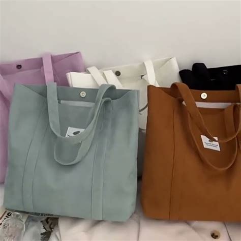 여자 베이직 캔버스백 직장인 골지 코듀로이 에코백 Youtube