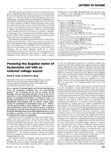 Pdf Powering The Flagellar Motor Of Escherichia Coli With An External Voltage Source Dokumen