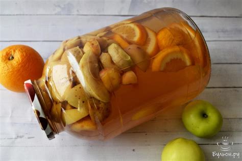 Компот из яблок с апельсином и корицей на зиму рецепт пошагово фото