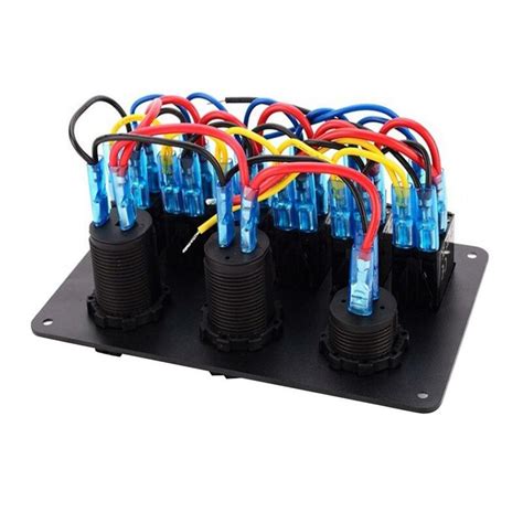 Panel De Interruptor Basculante Led De 6 Entradas 12v 24v Doble