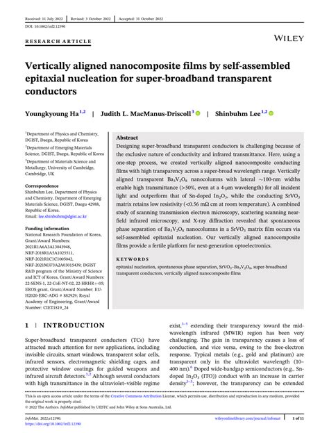 Pdf Vertically Aligned Nanocomposite Films By Self‐assembled