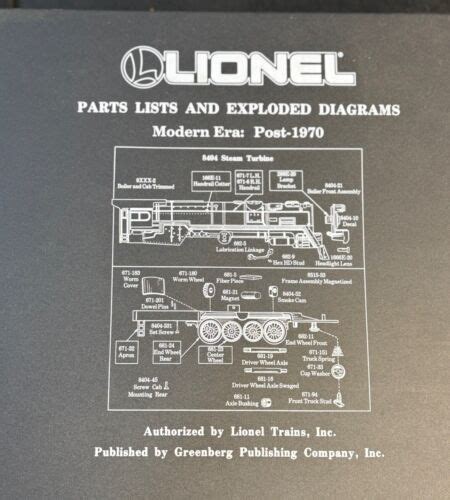 Lionel Parts List And Exploded Diagrams 1970 1986 Binder Used