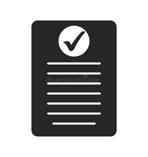 Valid Document Line Icon Approved Document Vector Illustration Isolated On White Stock Vector