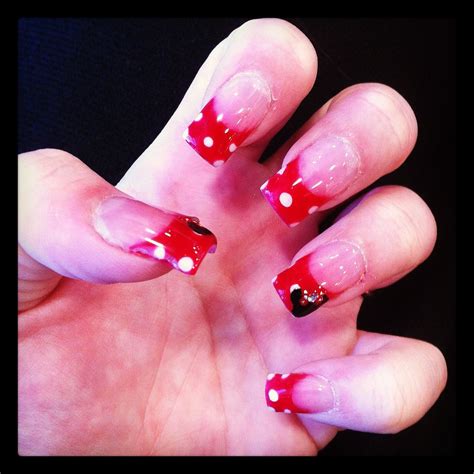 Minnie Mouse Acrylic Nails Minnie Mouse Nails Nail Designs Acrylic Nails