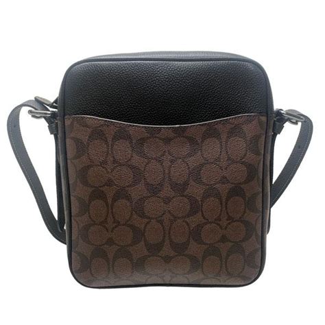 コーチ バッグ メンズ Coach ショルダーバッグ シグネチャー ハドソン クロスボディー Cb907 Qbuor マホガニー×バターカップ