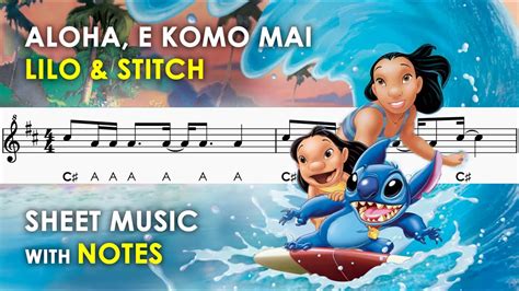 Lilo And Stitch Theme Aloha E Komo Mai Sheet Music With Notes For