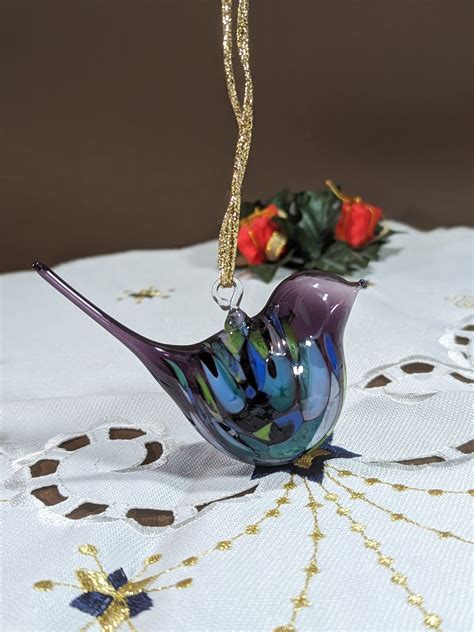 Vintage Hand Blown Glass Bird Ornamenthome Decor Ornament Etsy