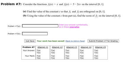 solved problem 7 consider the functions f1 x x ﻿and