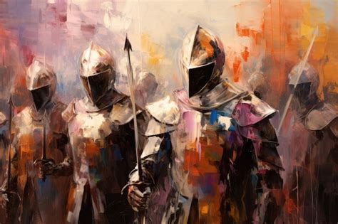 Premium Ai Image Noble Knights Clad In Shining Armor Generative Ai