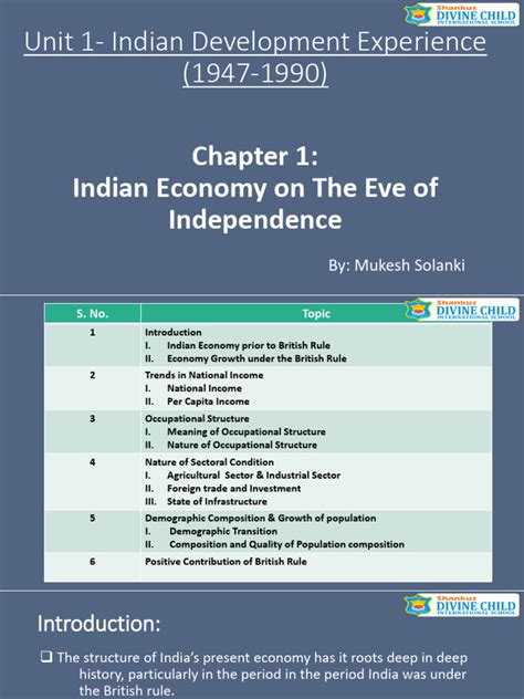 Indian Economy Ch 1 Indian Economy On The Eve Of Independence Pdf