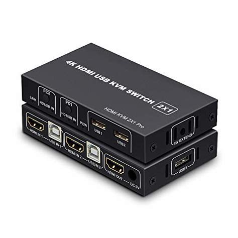 GetUSCart KVM Switch HDMI 2 Port Box USB And HDMI Switch For 2