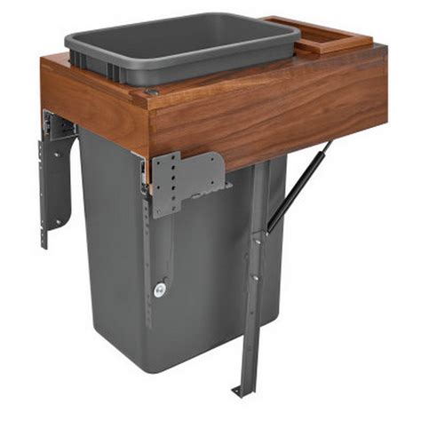 Rev A Shelf WCTM WNRM DM Single Qt Top Mount Trash Pull Out Walnut Rev A Motion