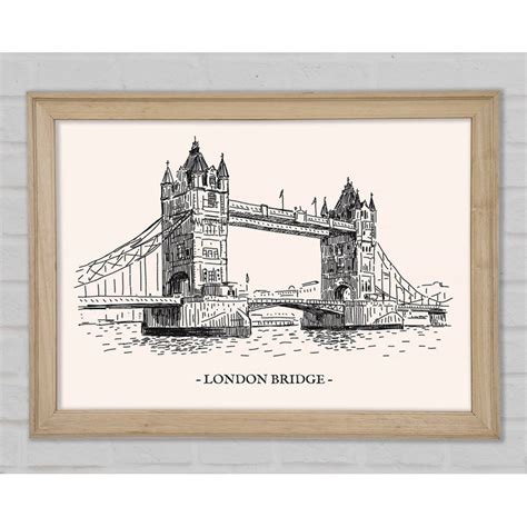 Rosalind Wheeler Umriss Der London Bridge Einzelner Bilderrahmen