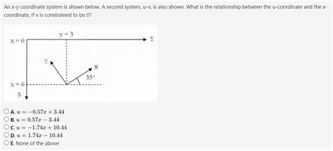 Solved An X Y Coordinate System Is Shown Below A Second Chegg Com