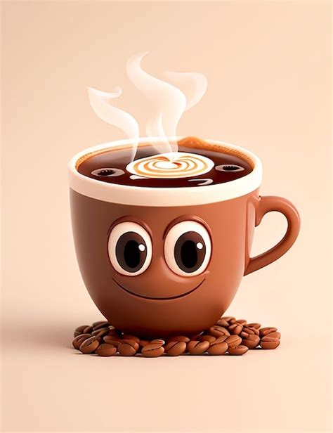 Premium Photo Cute Happy Coffee Cup Cartoon Vector Icon Illustration